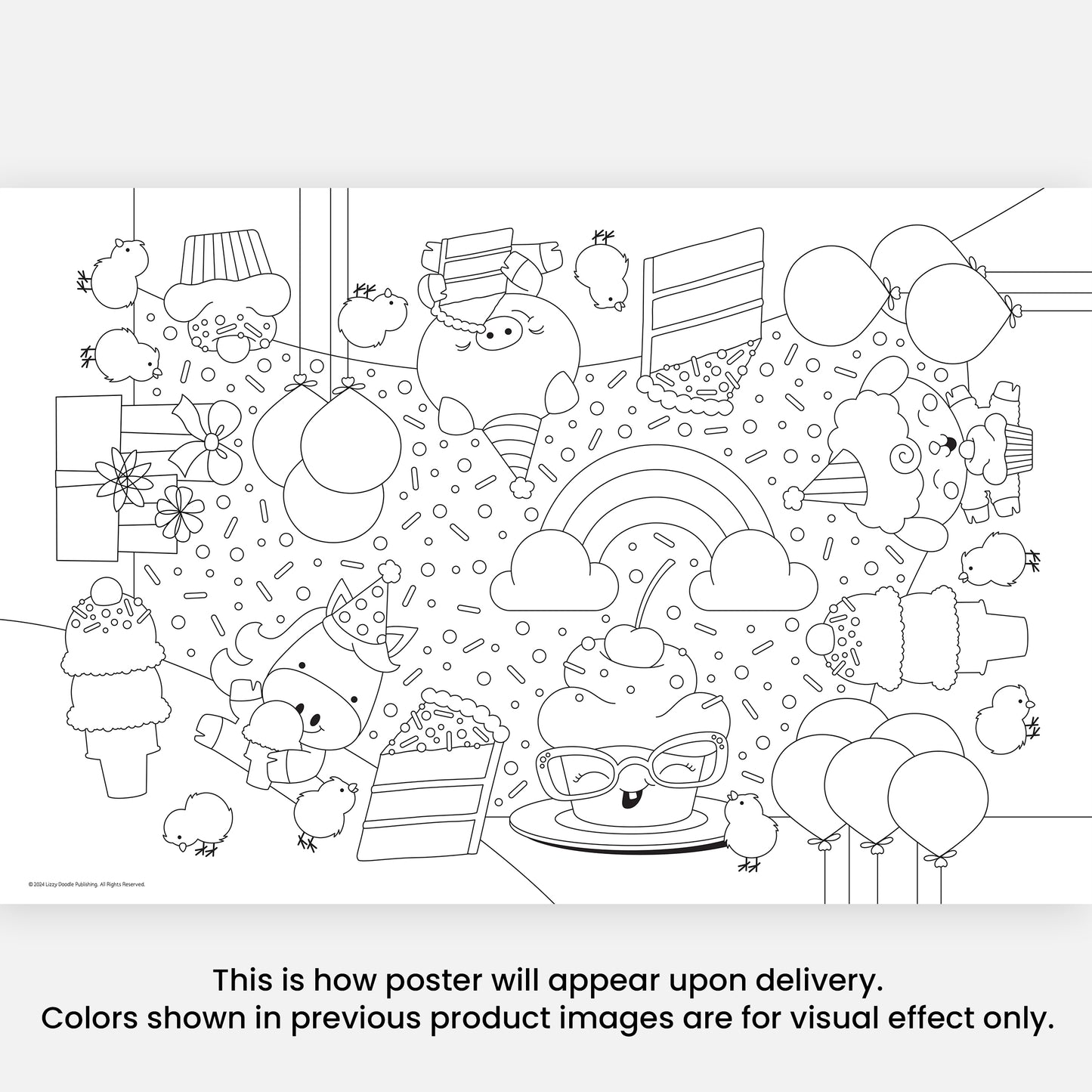 Group Coloring Poster, Farm Friends Birthday Bash – Lizzy Doodle Publishing